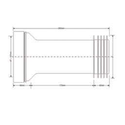 McAlpine Rigid Straight WC Connector White 260mm - Screwfix
