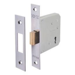 ERA 3 Lever Chrome Mortice Deadlock 76mm Case - 56mm Backset - Screwfix