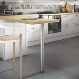 Rothley Worktop Leg Brushed Steel 870-895mm - Screwfix