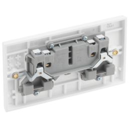 British General 900 Series 13A 2-Gang Unswitched Socket White - Screwfix