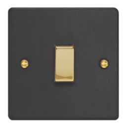 Varilight 10A 1-Gang Intermediate Switch Matt Black with Colour-Matched ...
