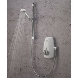 Aqualisa Aquastream Gravity-Pumped White/Chrome Thermostatic Power ...