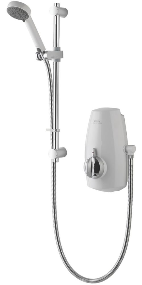 Aqualisa Aquastream Gravity-Pumped White/Chrome Thermostatic Power ...