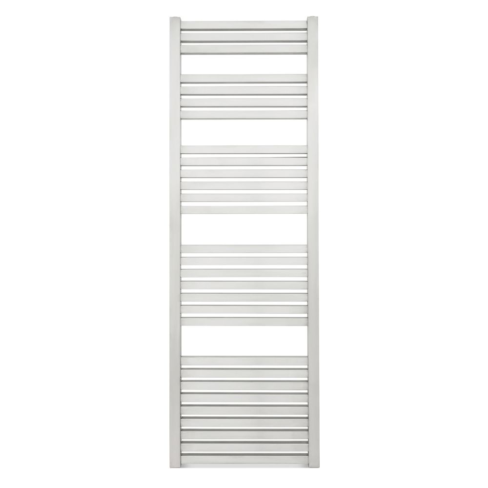 Time 1660mm x 550mm 2670BTU Silver Flat Designer Towel Radiator - Screwfix