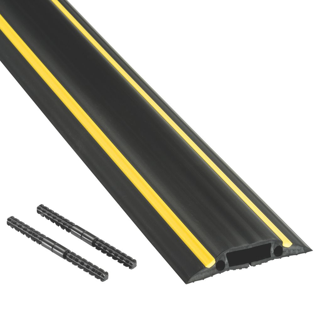 D-Line Cable Cover 9m Black / Yellow - Screwfix