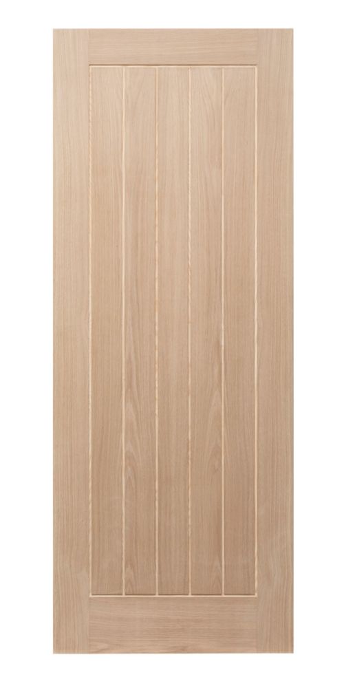 Unfinished Oak Wooden Cottage Internal Door 1981mm x 686mm - Screwfix