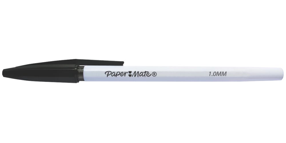 Paper Mate Black Ballpoint Pen 50 Pack | Pens & Pencils | Screwfix.com