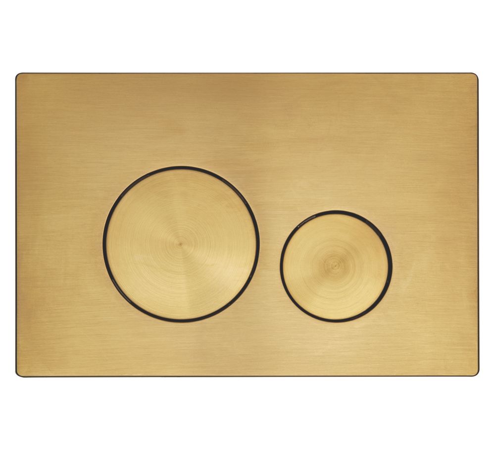 Circuit Dual-Flush Flushing Plate Brushed Brass - Screwfix