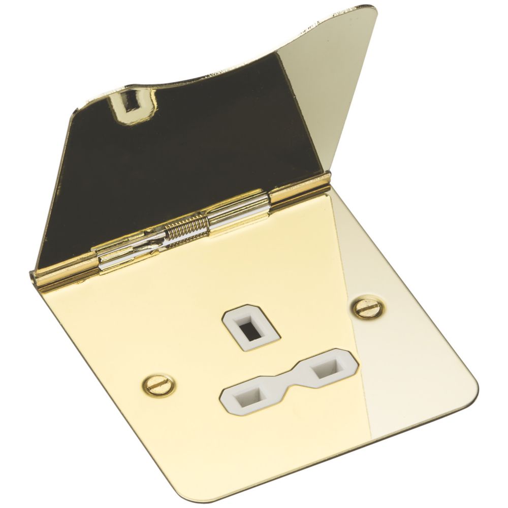 Knightsbridge FPR7UPBW 13A 1-Gang Unswitched Floor Socket Polished ...