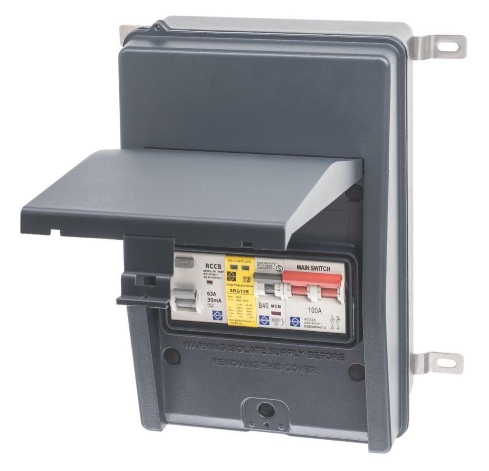 Lewden PRO65-REV40AS IP65 Weatherproof Outdoor 6-Module 6-Way Populated ...