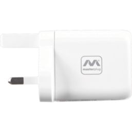 Masterplug 2-Outlet Type A & C Plug-In USB Charger 4A - Screwfix
