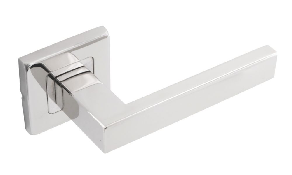 Eclipse Insignia Square Fire Rated Lever on Rose Door Handle Pair ...