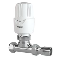 Drayton RT414 15mm x 1/2" White Straight Traditional Thermostatic ...