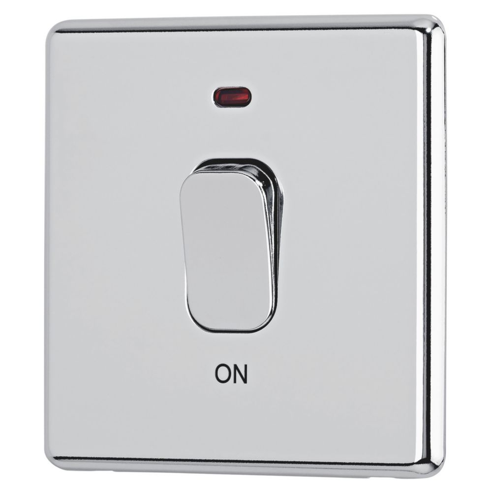 Arlec 50A 1-Gang DP Control Switch Polished Chrome with Neon with ...