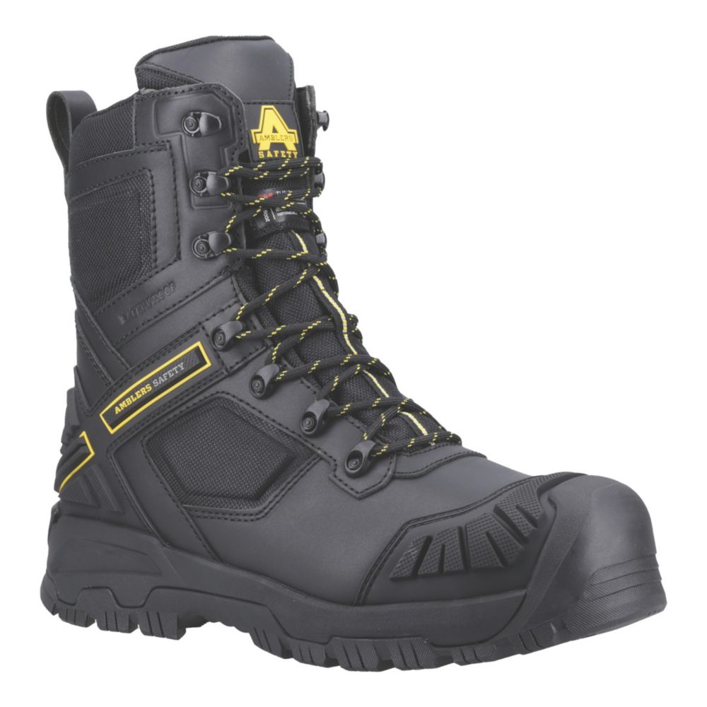Amblers AS963C Dynamite Size 9 Black Waterproof Safety Boots - Screwfix