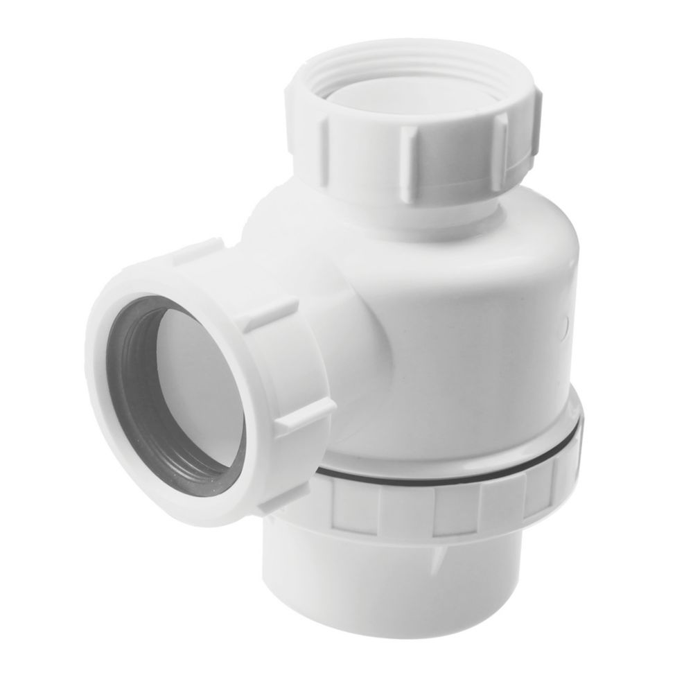 Flomasta Shallow Bottle Trap White 40mm - Screwfix