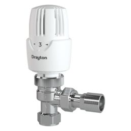 Drayton RT414 15mm x 1/2" White Angled Traditional Thermostatic ...