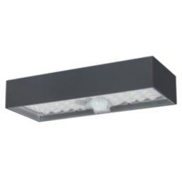 Luceco Outdoor LED Solar Brick Light With PIR Sensor Grey 800lm - Screwfix