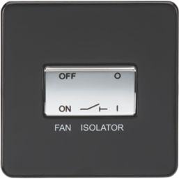 Knightsbridge 10AX 1-Gang TP Fan Isolator Switch Matt Black - Screwfix