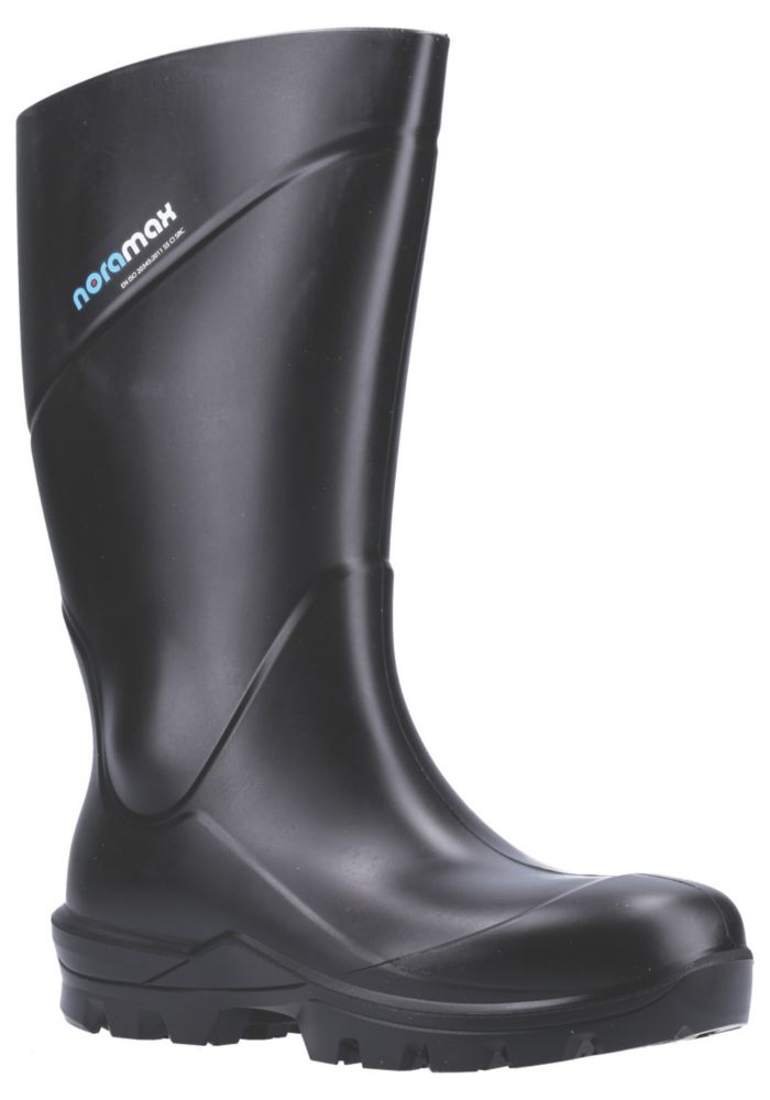 Nora Noramax Pro S5 Size 10.5 Black Steel Toe Cap Safety Wellies - Screwfix