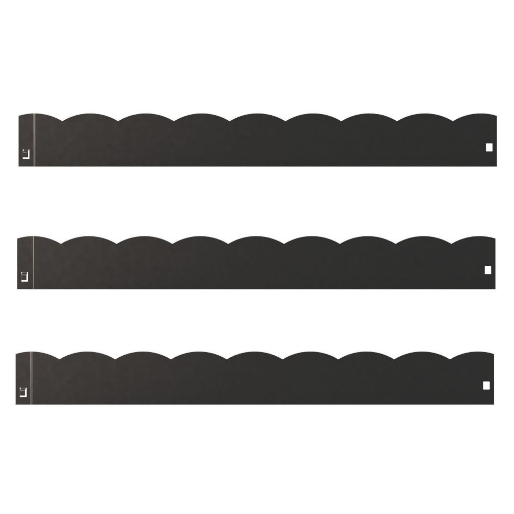 Apollo Metal Lawn Edge Kit (Wave) Matt Black Powder Coated 0.91m - Screwfix