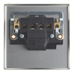 Contactum iConic 32A 1-Gang DP Control Switch Brushed Steel with Black ...