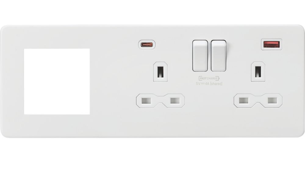White Combination Plates | Wiring Accessories | Screwfix.com