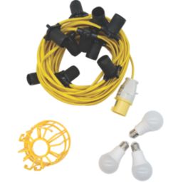 Briticent 22m LED Festoon Lighting Chain E27 GLS 80W 680lm 110V - Screwfix