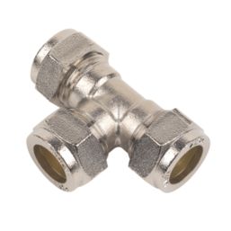 Flomasta Brass Compression Equal Tee 15mm - Screwfix