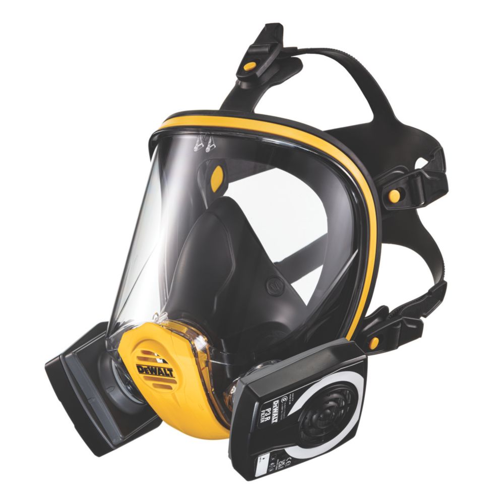 DEWALT Medium Full Face Mask Respirator with P3 Filters P3 - Screwfix