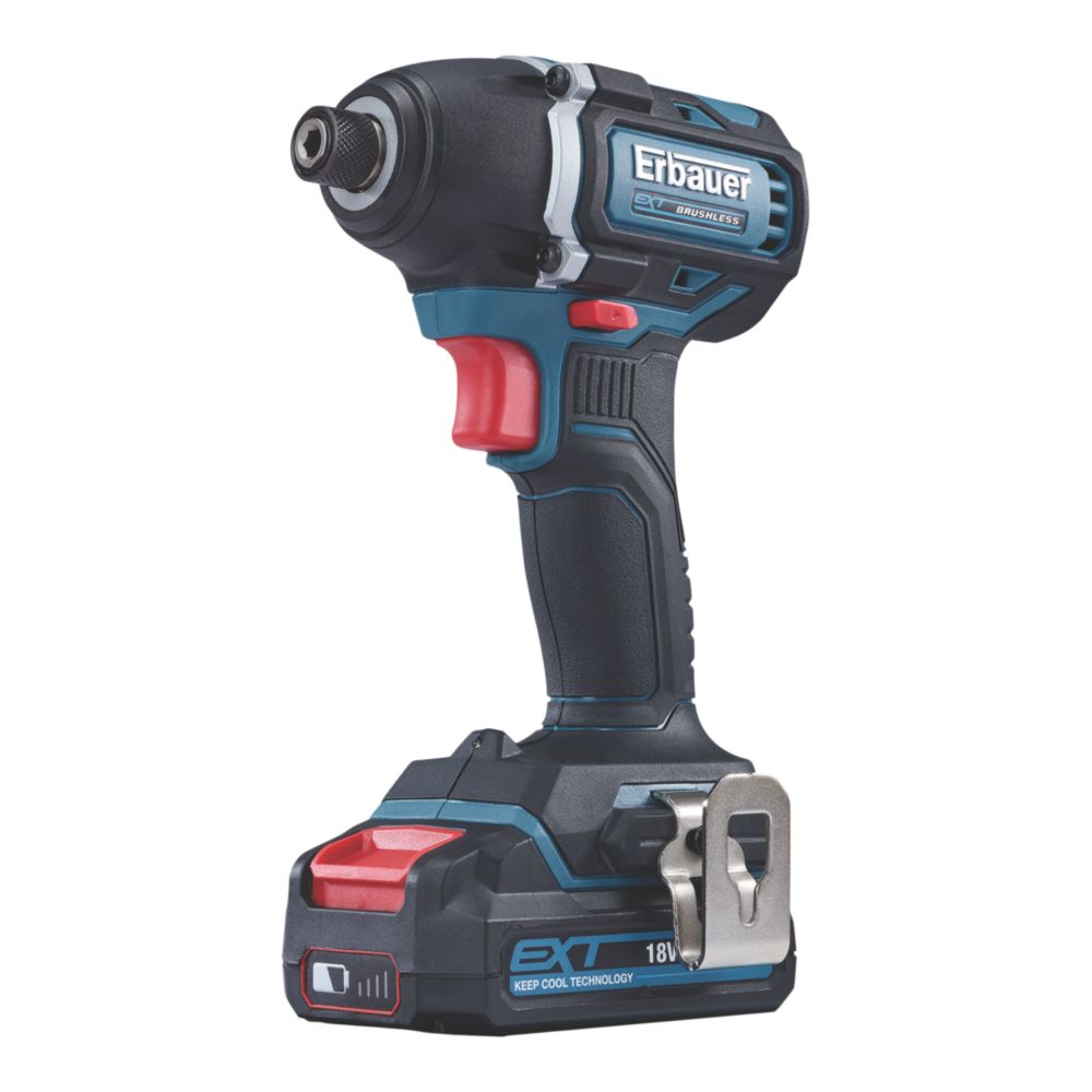 Erbauer EID18-Li 18V 1 x 2.0Ah Li-Ion EXT Brushless Cordless Impact ...