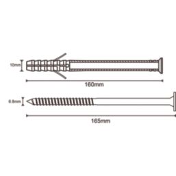 Easyfix TX Frame Fixings 10mm x 160mm 12 Pack - Screwfix