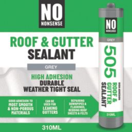No Nonsense 505 High Adhesion Roof & Gutter Sealant Grey 310ml - Screwfix