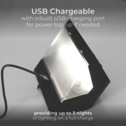 Luceco Prysm Outdoor LED Solar With PIR Sensor Black 600lm - Screwfix