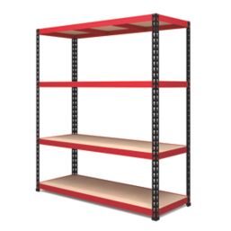 RB Boss 4-Tier Powder-Coated Steel Freestanding Boltless Shelf Units ...