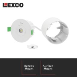 Lexco Fixed Recessed Non-Maintained Emergency LED Downlight White 1.6W ...
