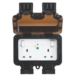 Knightsbridge IP66 13A 2-Gang DP Weatherproof Outdoor Switched Passive ...