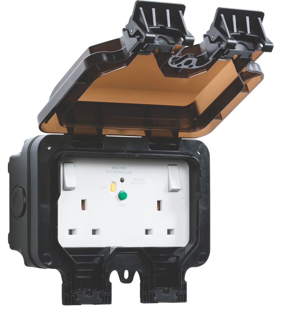 Knightsbridge IP66 13A 2-Gang DP Weatherproof Outdoor Switched Passive ... Knightsbridge IP66 13A 2-Gang DP Weatherproof Outdoor Switched Passive ...