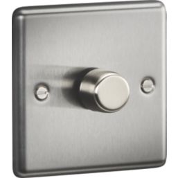 Knightsbridge 1-Gang 2-Way LED Intelligent Dimmer Switch Brushed Chrome ...
