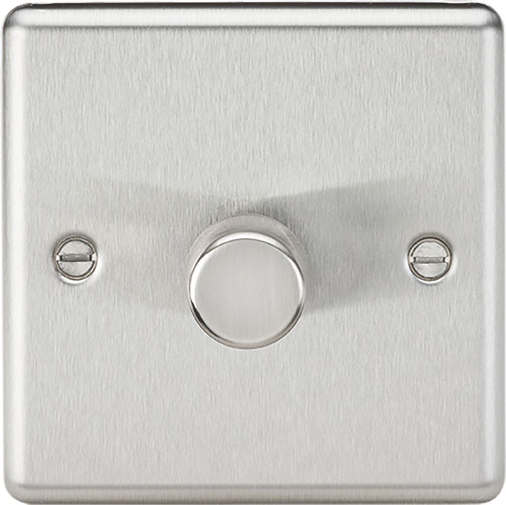 Knightsbridge 1-Gang 2-Way LED Intelligent Dimmer Switch Brushed Chrome ...