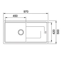 Franke Titan 1 Bowl Composite Kitchen Sink Graphite Reversible 970mm x ...