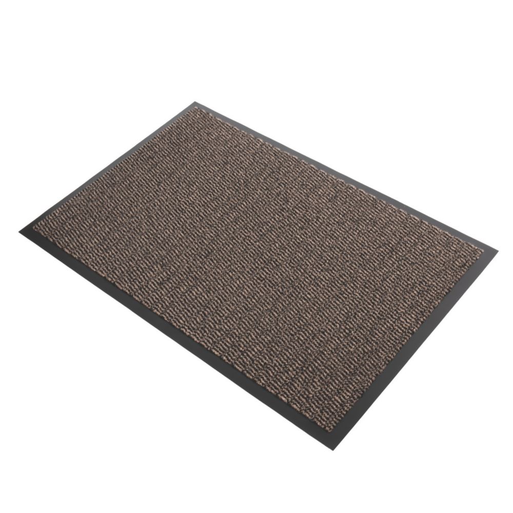 COBA Vyna-Plush Entrance Mat Black/Brown 1.5m x 0.9m x 7mm - Screwfix
