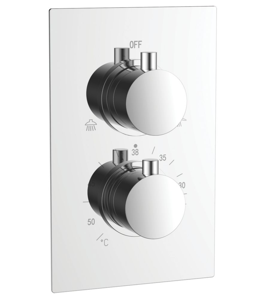 ETAL Zona Concealed Dual Outlet Thermostatic Chrome Shower Valve With ...