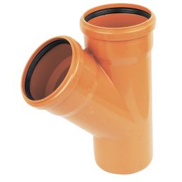 FloPlast Push-Fit 45° Double Socket Equal Junction 110mm - Screwfix