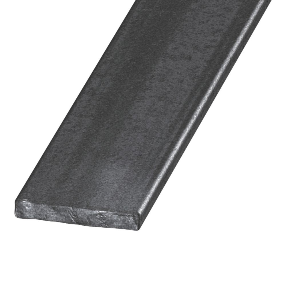 Essentials Black Flat Profile 1m x 20mm x 4mm - Screwfix
