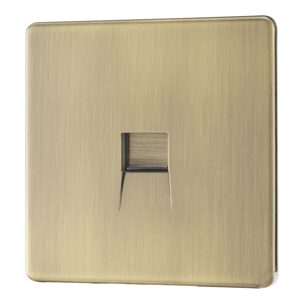 LAP 1-Gang Master Telephone Socket Antique Brass with Colour-Matched ...