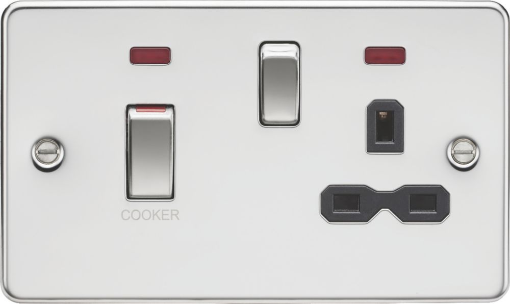 Knightsbridge 45A 2-Gang DP Cooker Switch & 13A DP Switched Socket ...