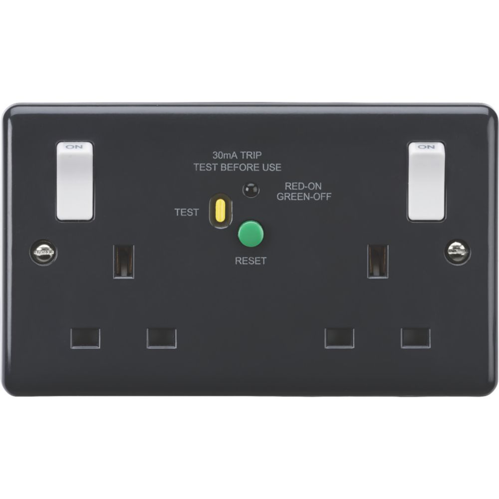 Knightsbridge Part M 13A 2-Gang DP Switched Passive Type A RCD Socket ...