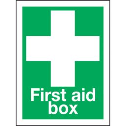 "First Aid Box" Sign 200mm x 150mm - Screwfix