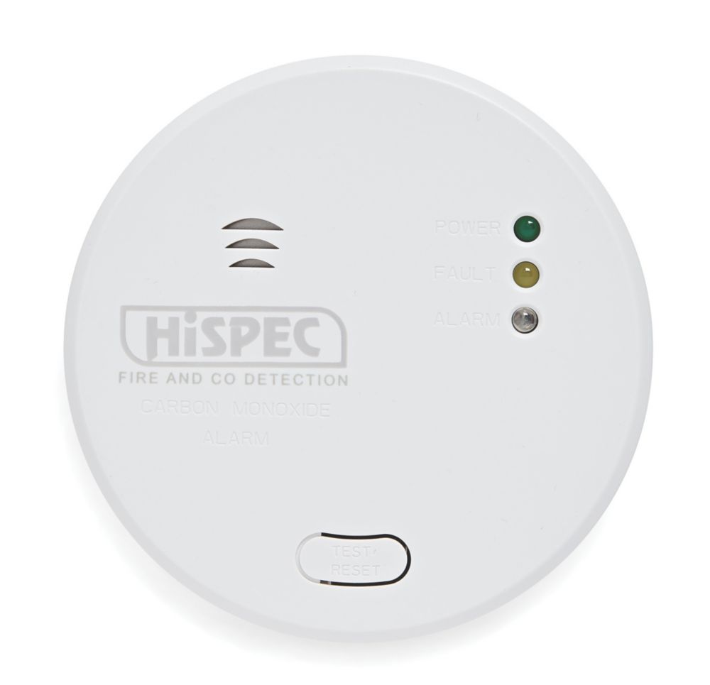 Hispec Fast Fix CO/FF Mains Interlinked Carbon Monoxide Alarm - Screwfix
